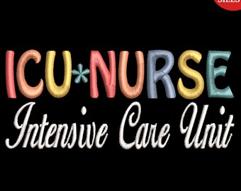 ICU Nurse Intensive Care Unit Embroidery Design, Registered Nurse ...