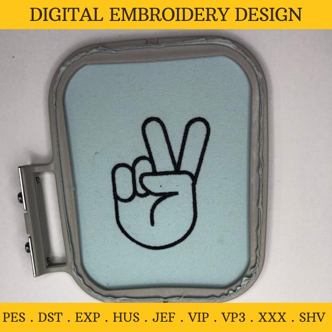 Peace Sign Embroidery Design 4X4 Hoop, Peace Hand, Machine Embroidery ...