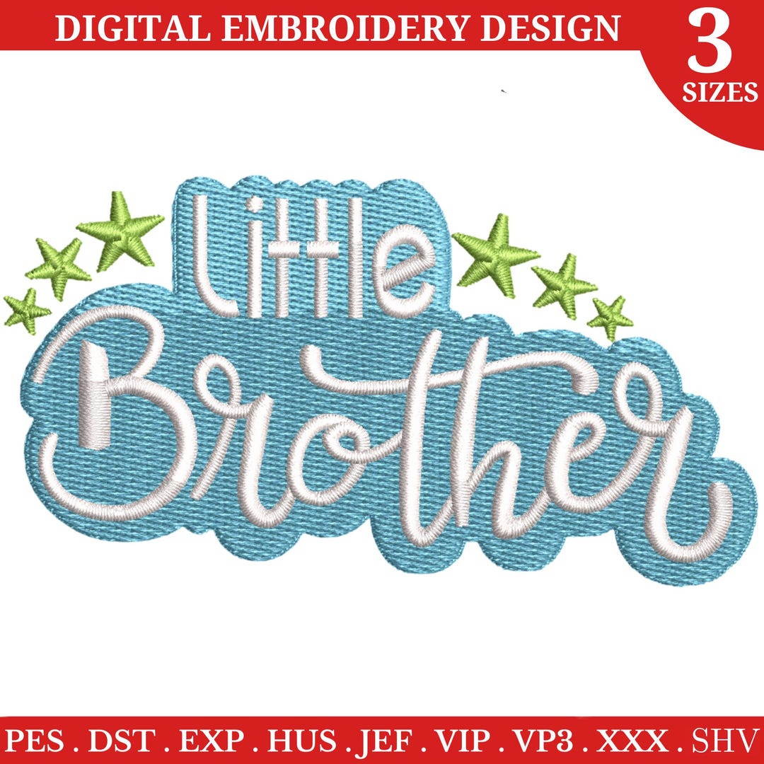 Little Brother, Little Bro Embroidery Design, Retro New Baby Embroidery ...