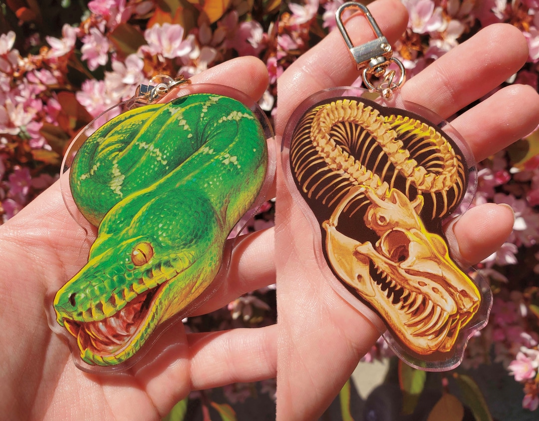 Emerald Tree Boa Skull Acrylic Charm - Etsy