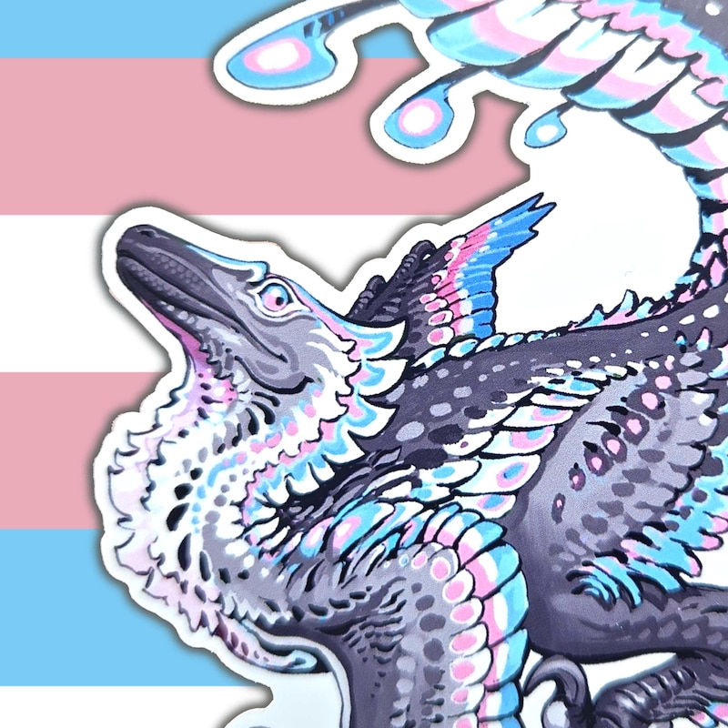 Trans Dinosaur Stickers - Etsy