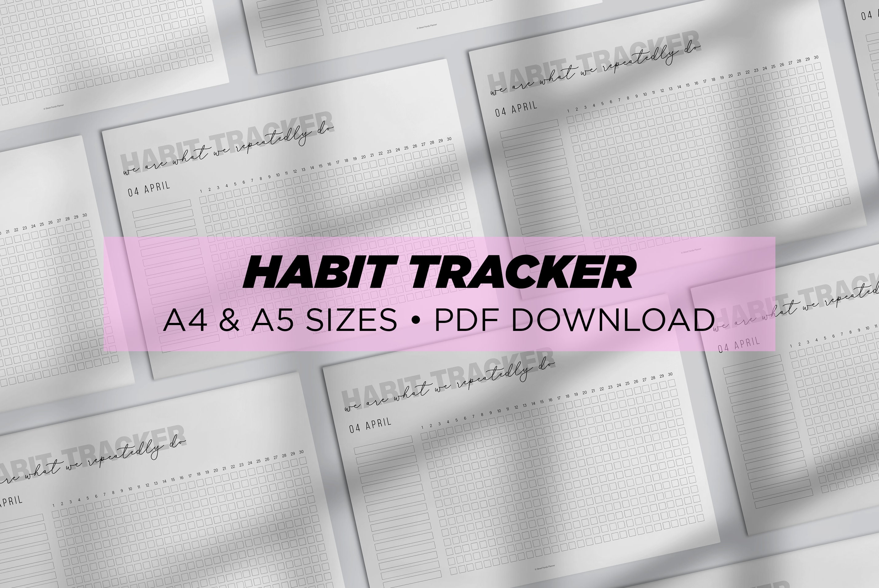 Habit Tracker Printable PDF Download A4 A5 - Etsy