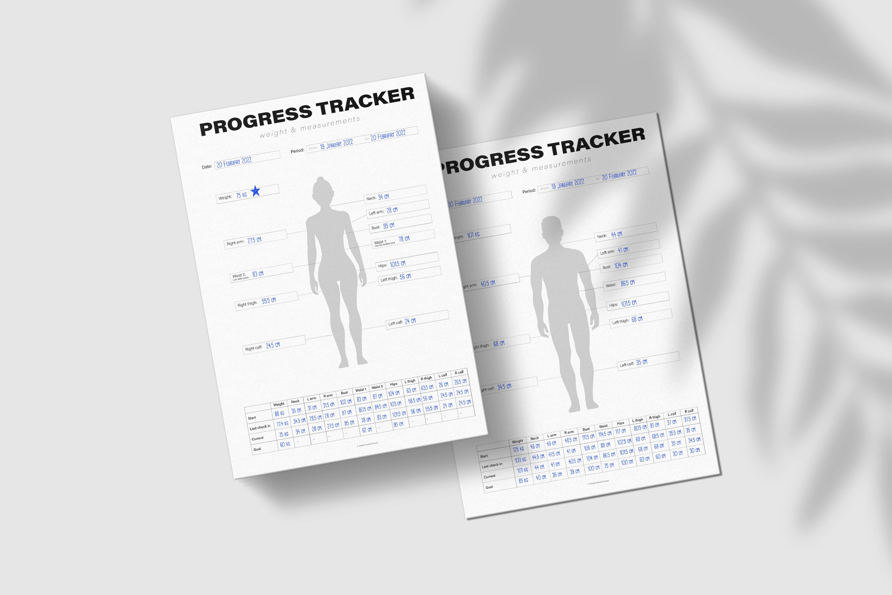 Fitness Progress Tracker | A4 & A5 | Binder Insert | Measurements ...