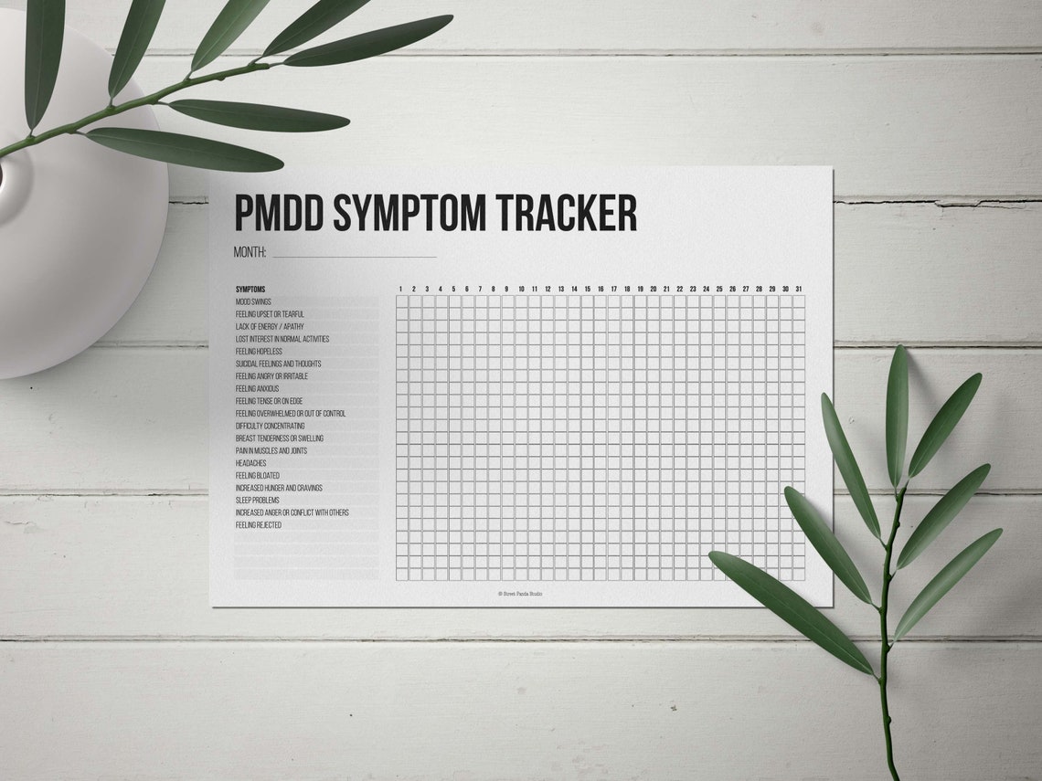 PMDD Symptom Tracker | Printable Tracker | A4 A5 US Letter | Unlimited ...