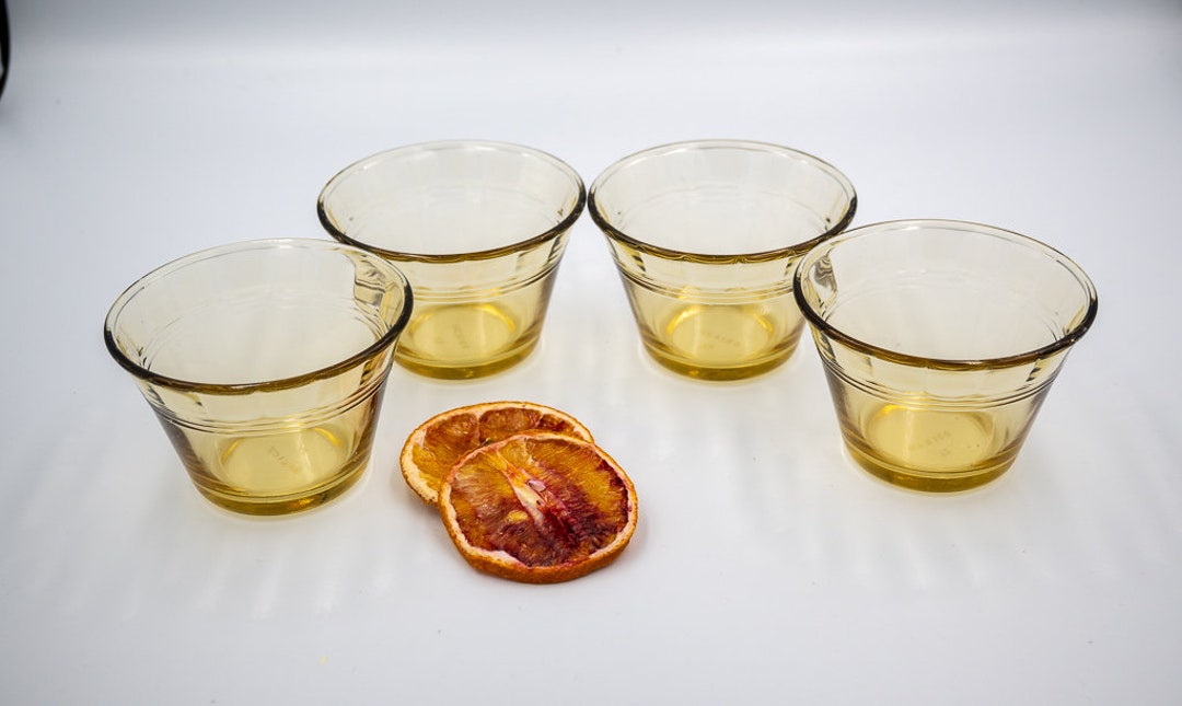Vintage Forte Crisa Mexico Amber Glass Custard Cups - Etsy Australia
