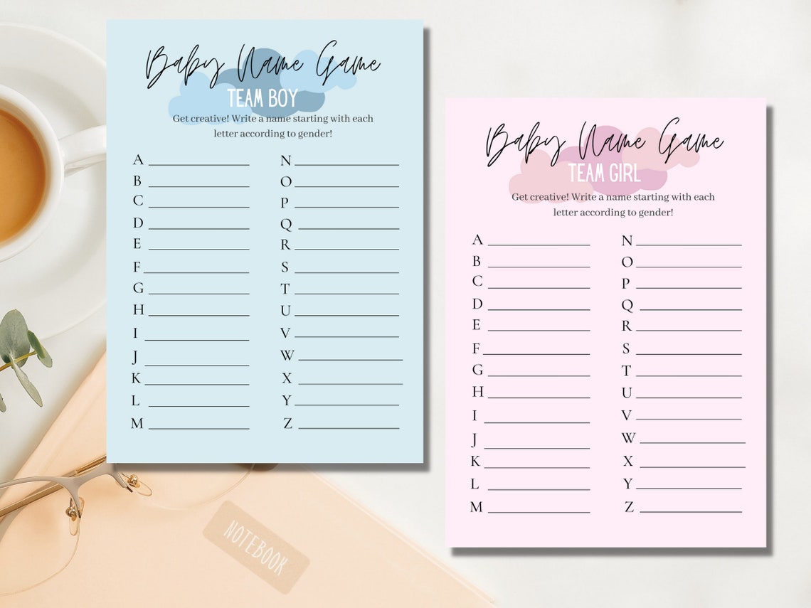 Gender Reveal Baby Name Game - Gender Reveal Party Games - Etsy