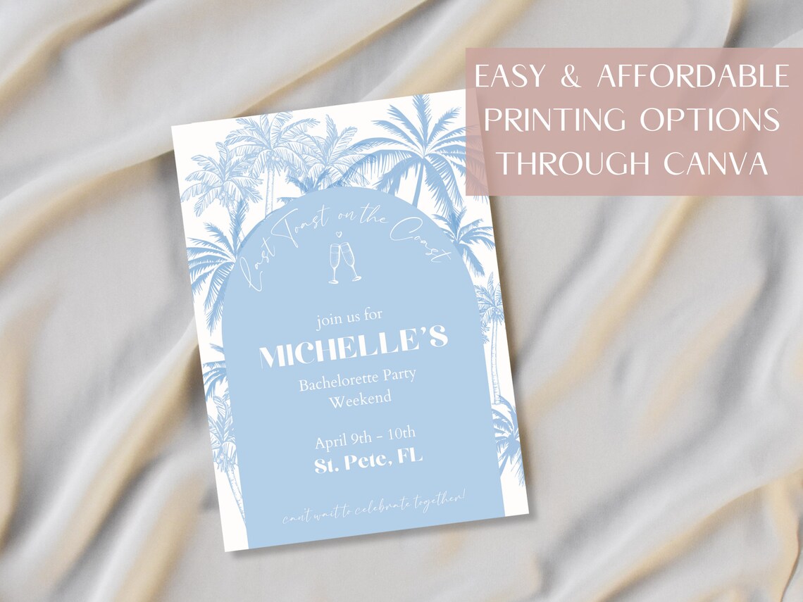 Last Toast on the Coast Invitation, Last Toast Bachelorette Party ...