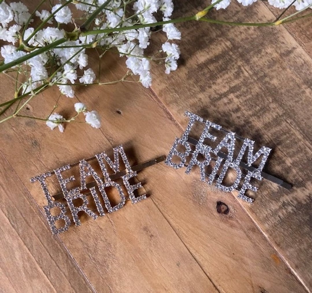 Team Bride Hair Clip, Bridesmaid Clip, Hen Present, Bridesmaid Proposal ...