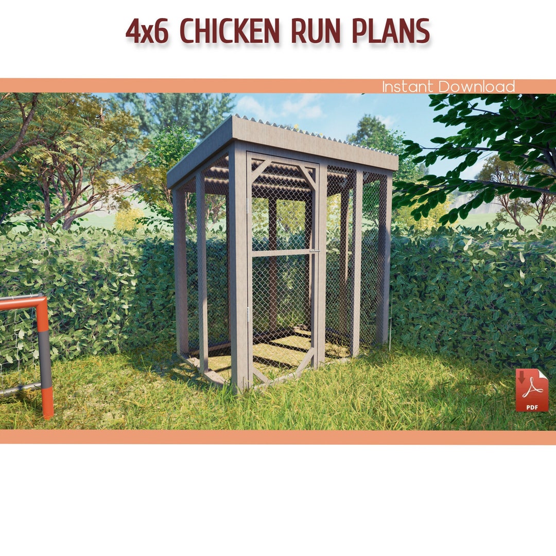 4x6 Chicken Run Building Plans - DIY 4x6 Small Walk-in Chicken Coop Run ...
