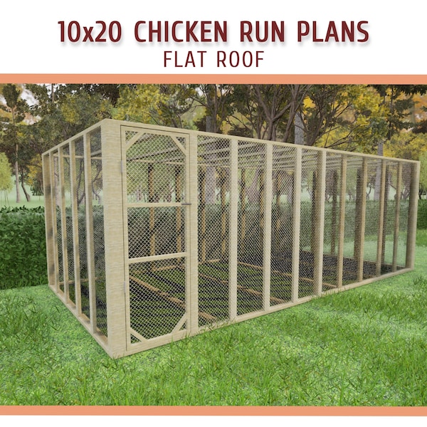 Chicken Run Plans 10x20 - Etsy