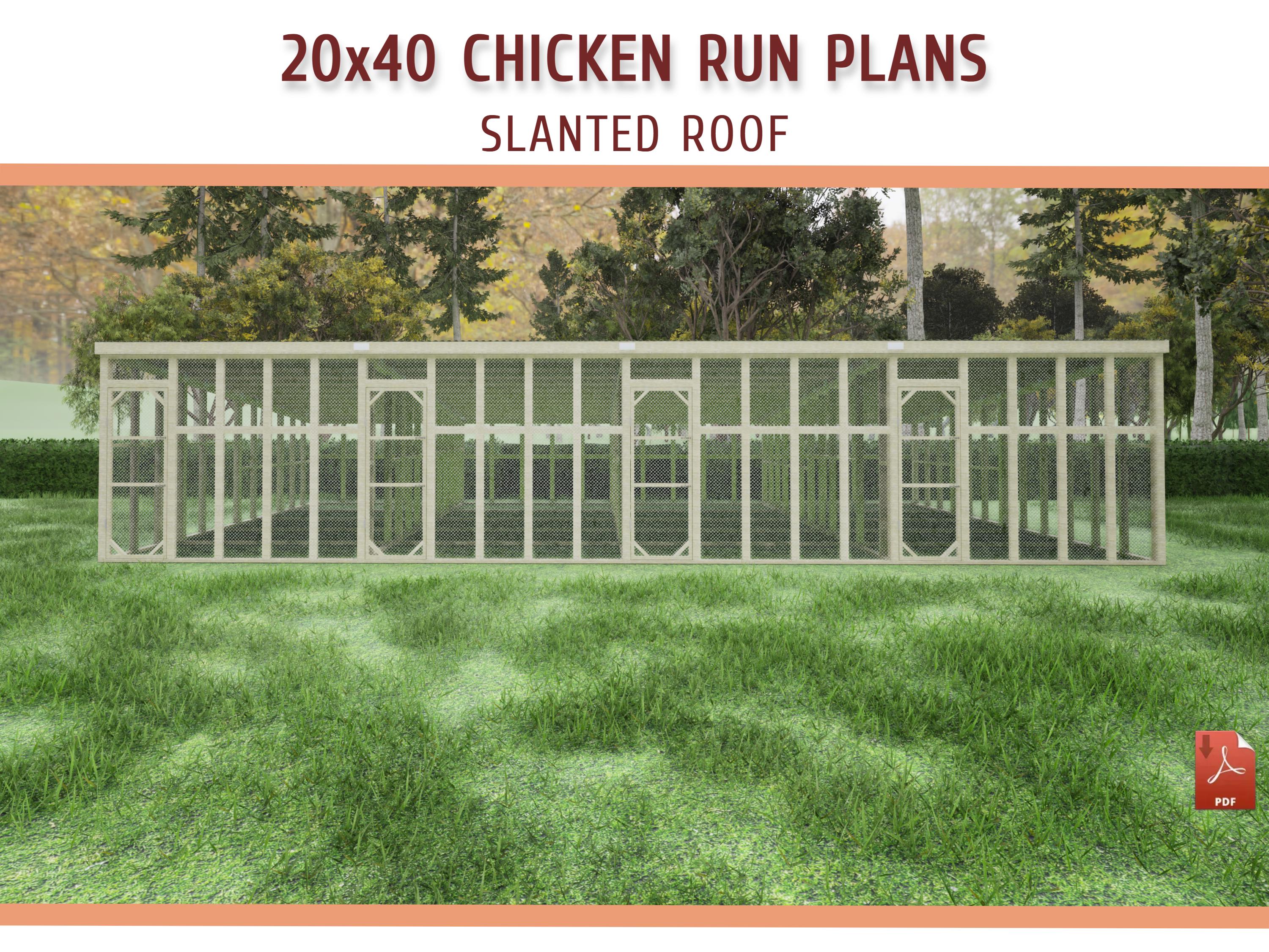 DIY 20x40 Chicken Run Plans – Large Walk-in Coop Run (PDF Download) - Etsy