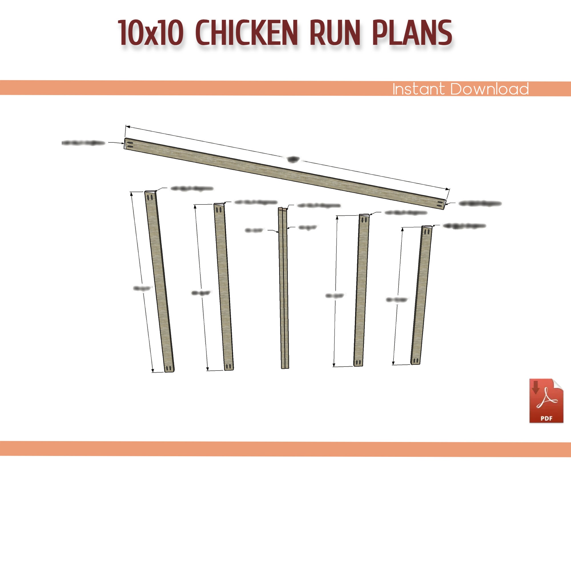 10x10 Chicken Coop Run Building Plans - 10x10 Chicken Run DIY Plans ...