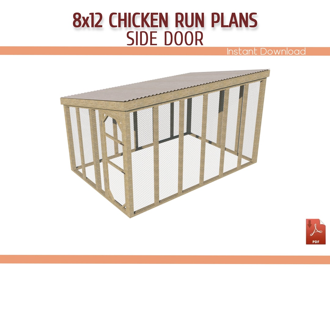 8x12 Walk-in Chicken Run DIY Plans – Downloadable PDF - Etsy