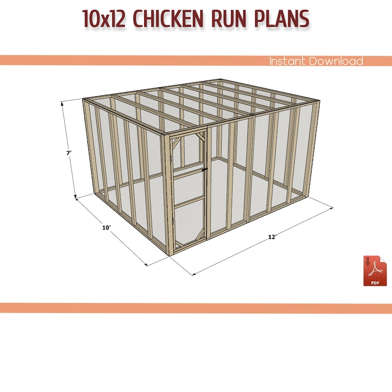 10x12 Chicken Coop Run DIY Building Plans 10x12 Chicken Run - Etsy