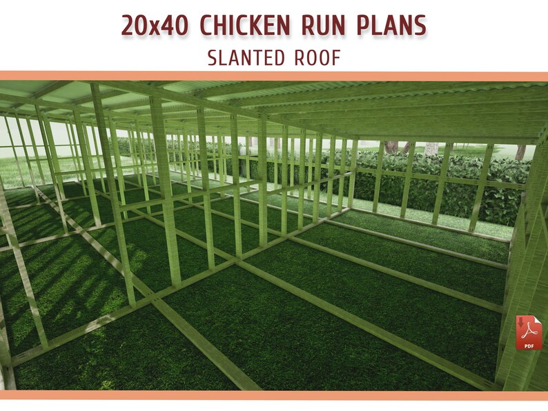 DIY 20x40 Chicken Run Plans – Large Walk-in Coop Run (PDF Download) - Etsy