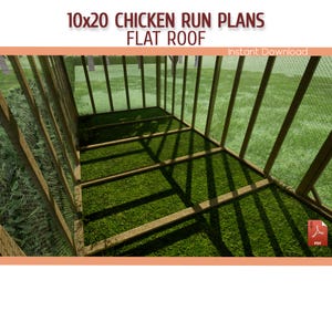 10x20 Flat Roof Chicken Coop Run Building Plans - 10x20 Chicken Run DIY ...