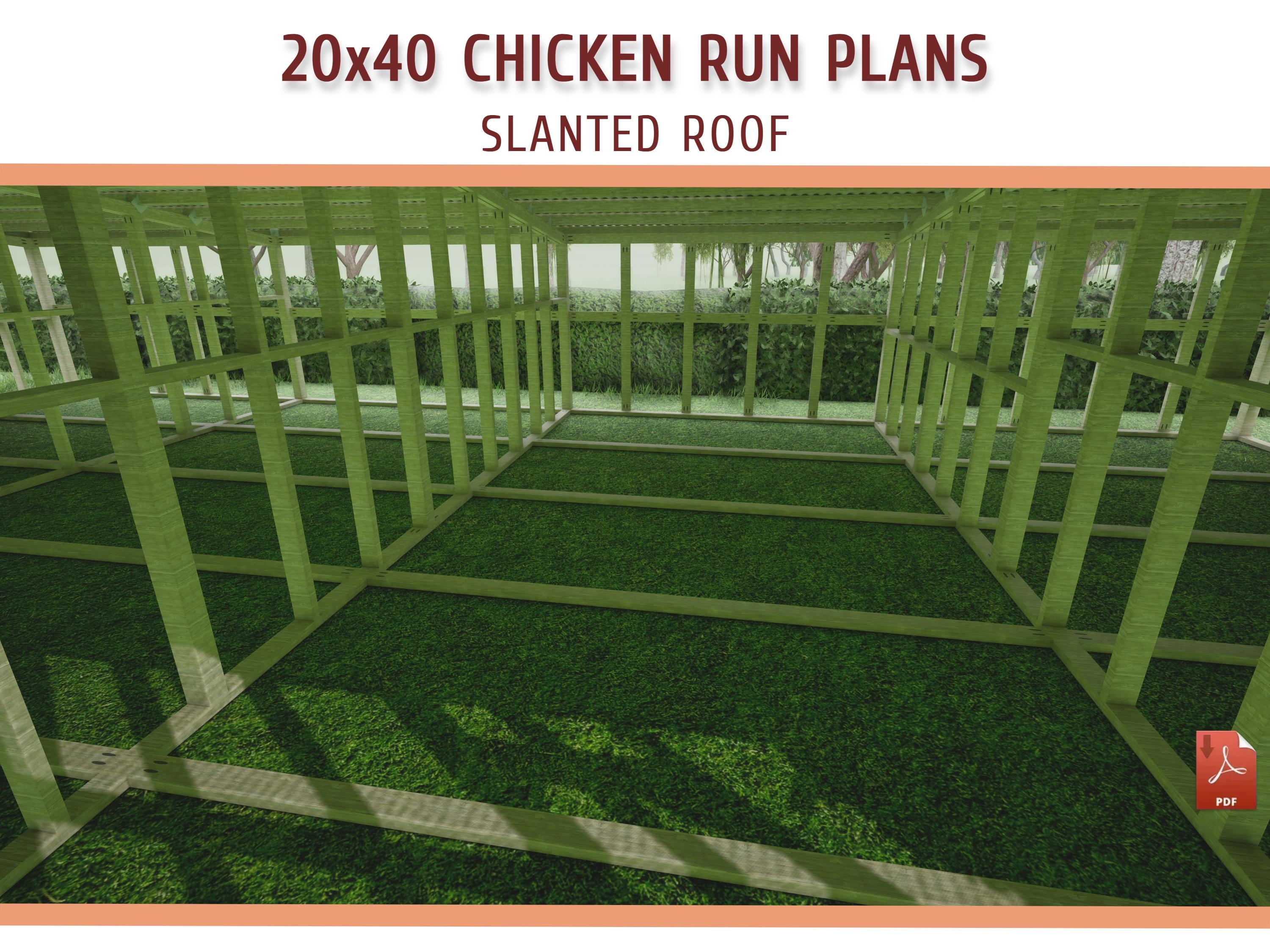 DIY 20x40 Chicken Run Plans – Large Walk-in Coop Run (PDF Download) - Etsy