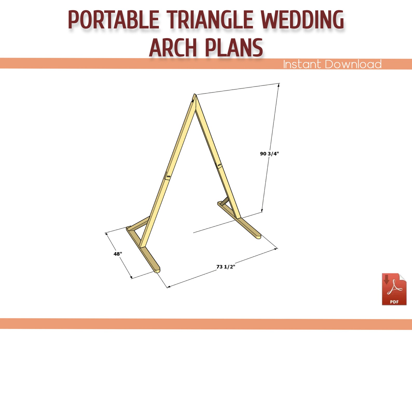 Portable Triangle Wedding Arch DIY Plans - Wedding Arbor Building Plans ...