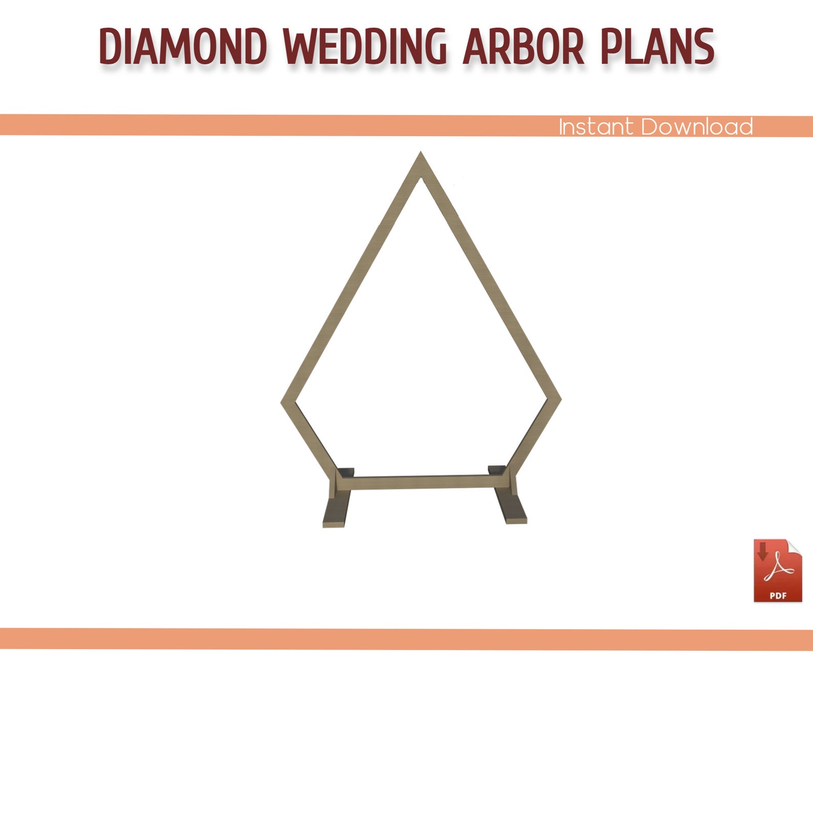 Diamond Wedding Arch DIY Plans Diamond Wedding Arbor | Etsy