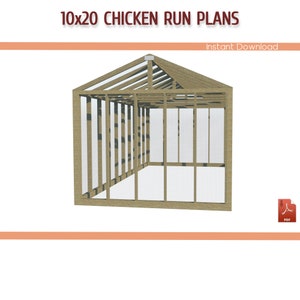 10x20 Large Chicken Coop Run Plans - DIY 10x20 Walk-in Chicken Run ...