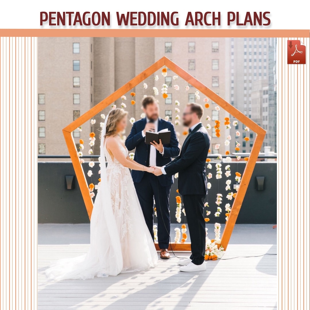 Pentagon Wedding Arch Plans, DIY Geometric Backyard Trellis Pentagon ...