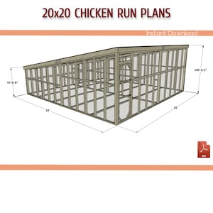 20x20 Chicken Coop Run DIY Plans – Walk-in Design (PDF Download) - Etsy