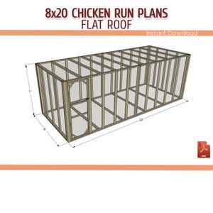 8x20 Chicken Run DIY Building Plans – Walk-in Coop Run (PDF Download ...
