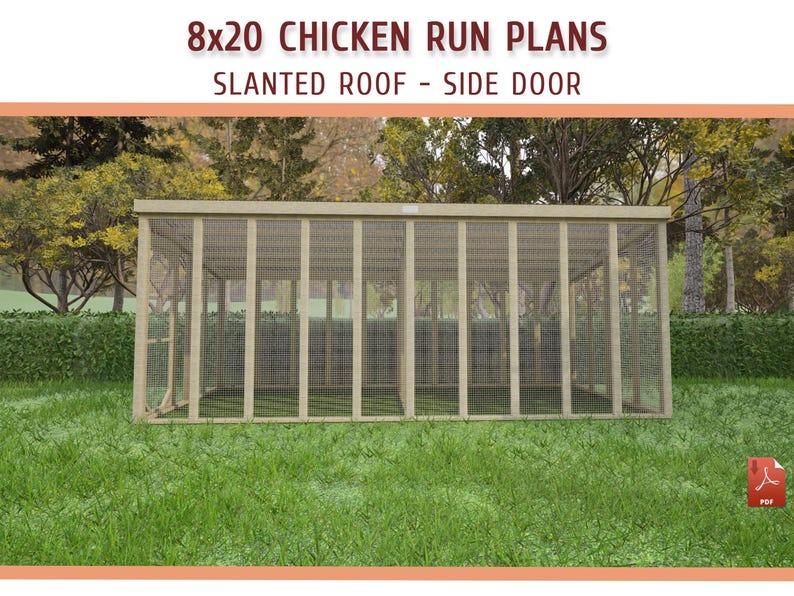 8x20 Chicken Run Plans - DIY Large Walk-in Outdoor Poultry Enclosure ...