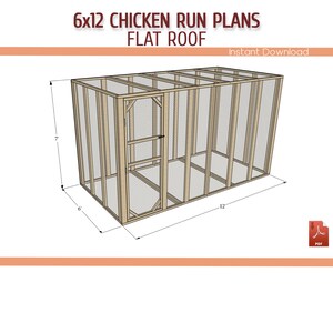 6x12 Chicken Coop Run Building Plans - 6x12 Chicken Run DIY Plans, Walk-in Chicken Run Plans ...