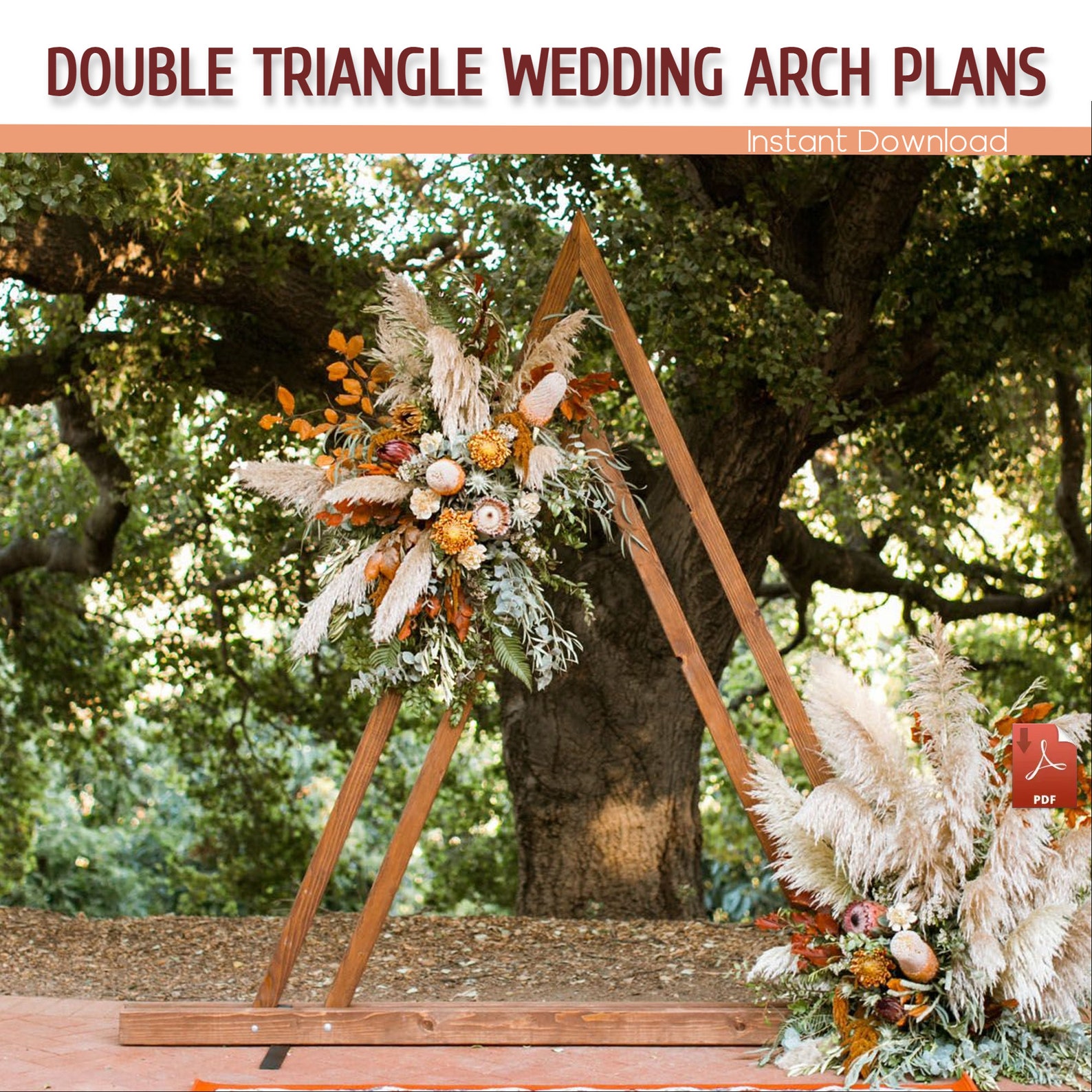 Double Triangle Wedding Arch Plans, DIY Double Wedding Arbor Plans ...