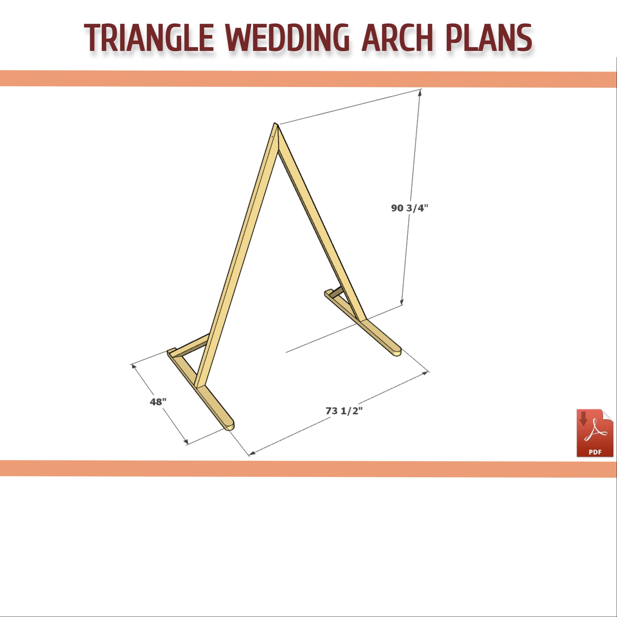 Triangle Wedding Arch Plans, DIY Wedding Arbor Plans for Wedding Decor ...