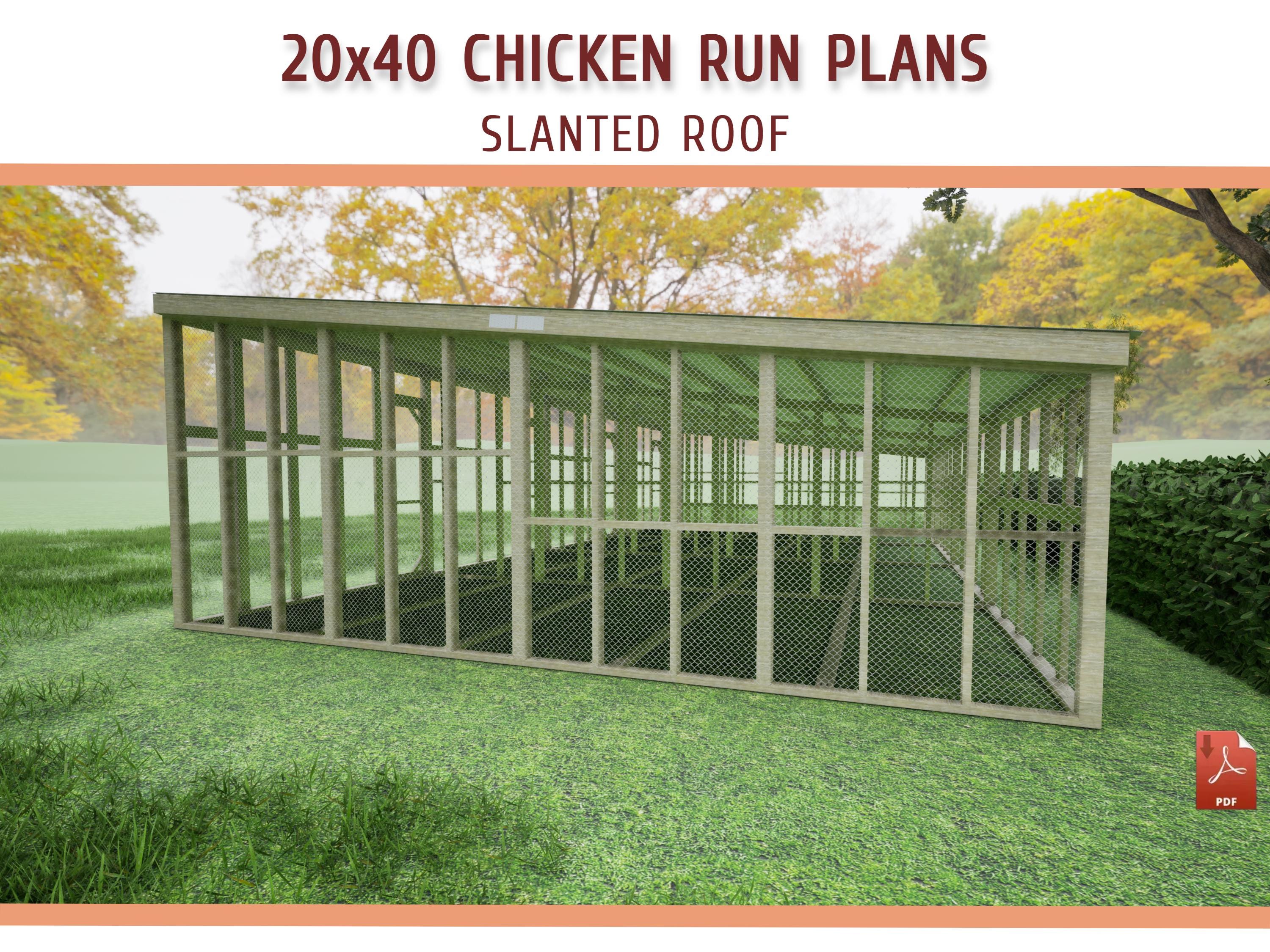 DIY 20x40 Chicken Run Plans – Large Walk-in Coop Run (PDF Download) - Etsy
