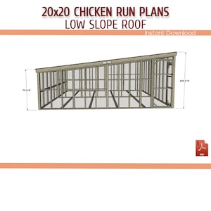 20x20 Large Slanted Roof Walk-in Chicken Run Building Plans (download ...