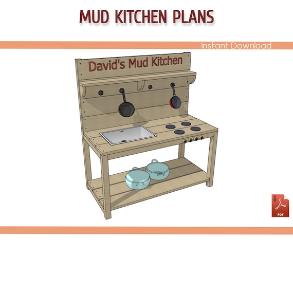 Mud Kitchen Plans DIY Build Outdoor Mud Kitchen for Kids | Etsy