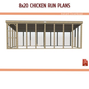 8x20 Chicken Run Building Plans – DIY Walk-in Coop (PDF Download) - Etsy
