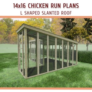 Large 14x16 L Shaped Chicken Coop Run Building Plans - 14x16 L-shape ...