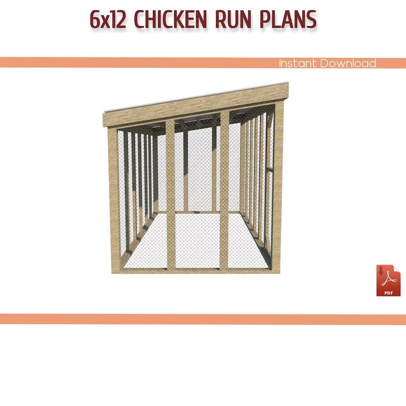 6x12 Chicken Coop Run Building Plans 6x12 Chicken Run DIY - Etsy