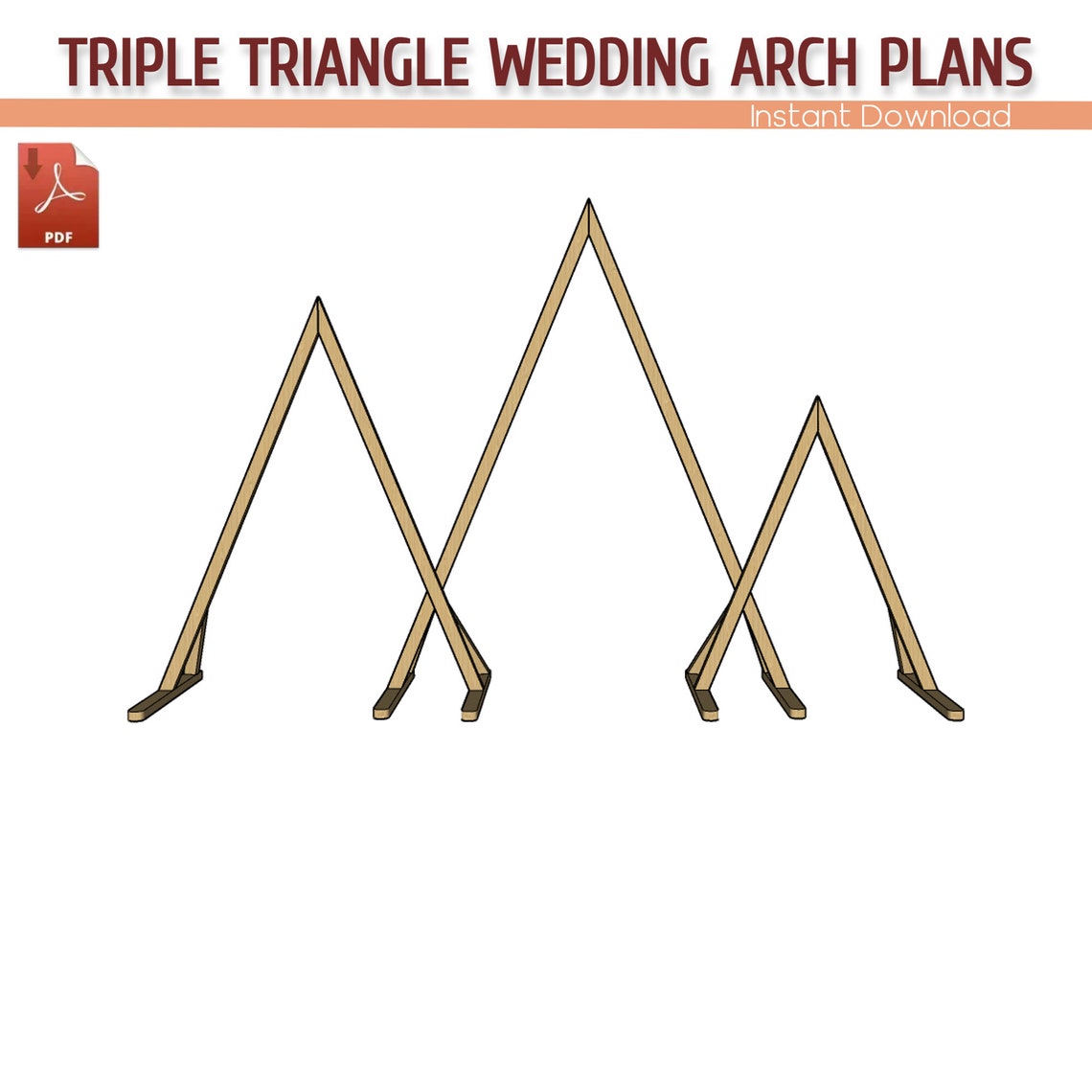 Triple Triangle Wedding Arch DIY Plans (download PDF) - Etsy
