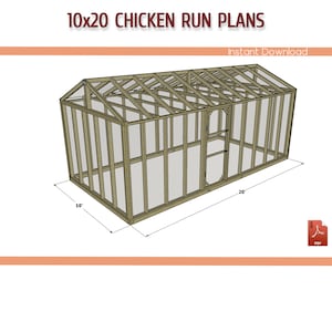 10x20 Large Chicken Run Plans – DIY Walk-in Coop Run (PDF Download) - Etsy