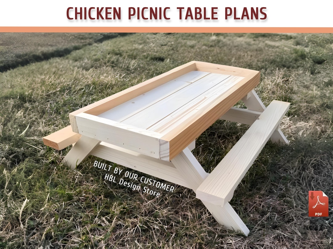 DIY Chicken Picnic Table Plans – Chicknic Table PDF Download - Etsy