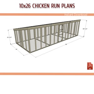 10x26 Large Walk-in Chicken Coop Run Building Plans - 10x26 Chicken Run ...