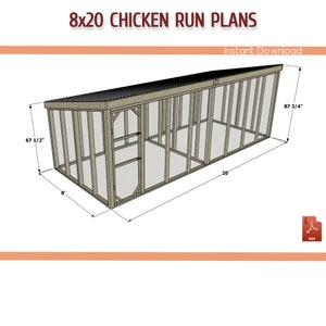 8x20 Chicken Run Building Plans – DIY Walk-in Coop (PDF Download) - Etsy