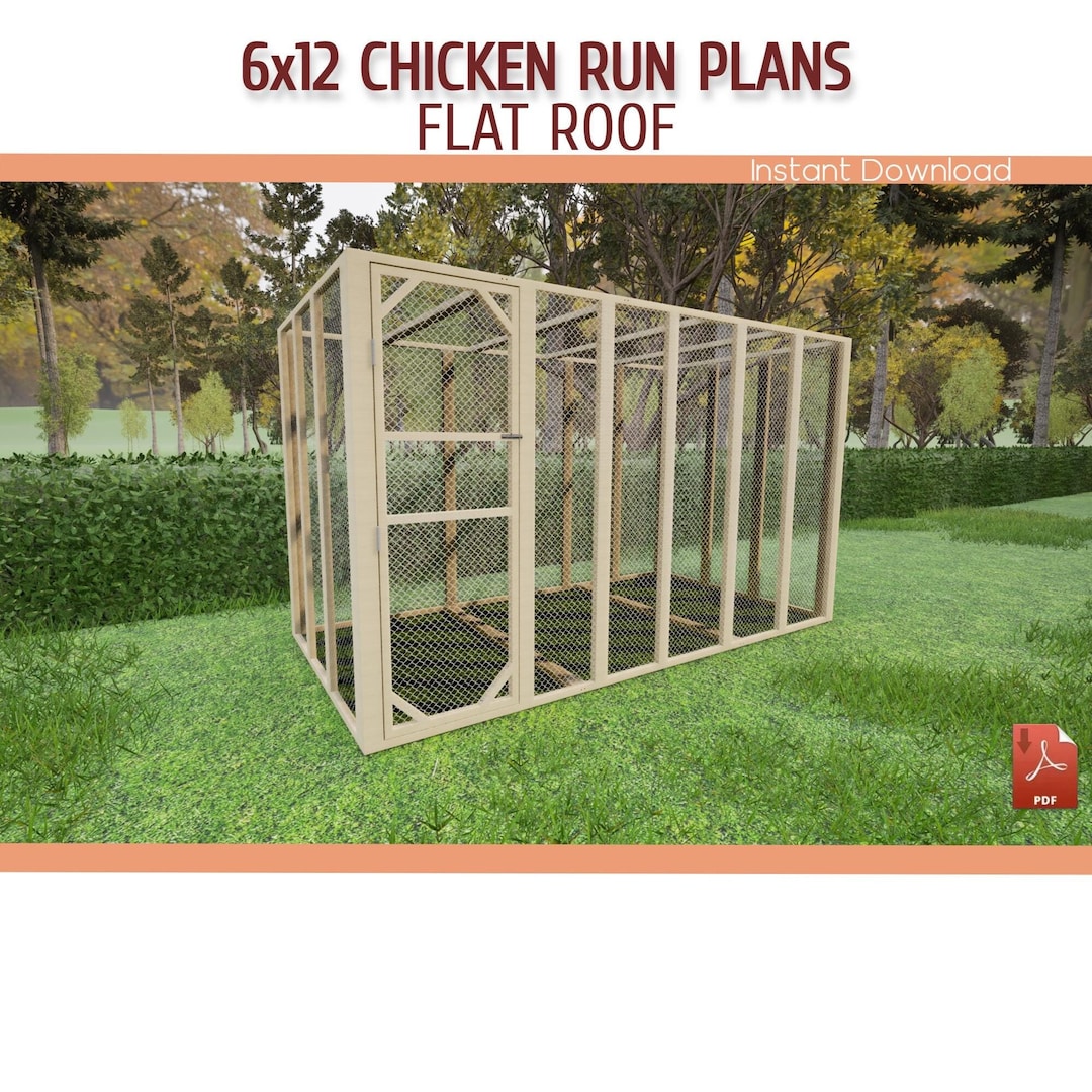 6x12 Chicken Run Building Plans | DIY Backyard Walk in Poultry ...