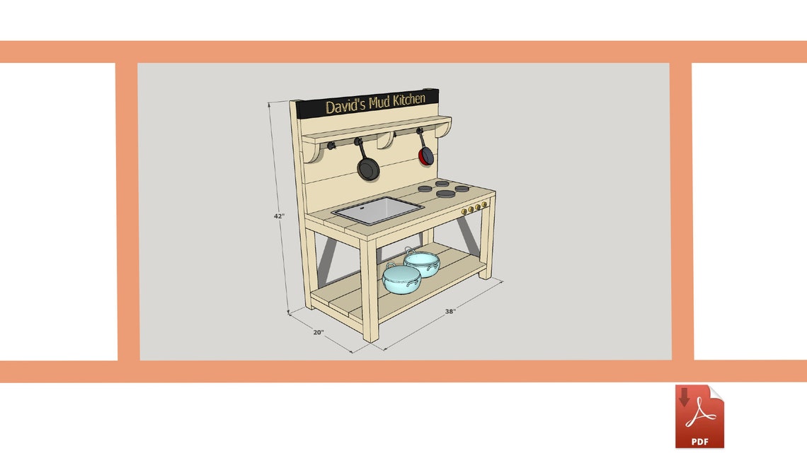 Mud Kitchen Plans DIY Build Outdoor Mud Kitchen for Kids | Etsy