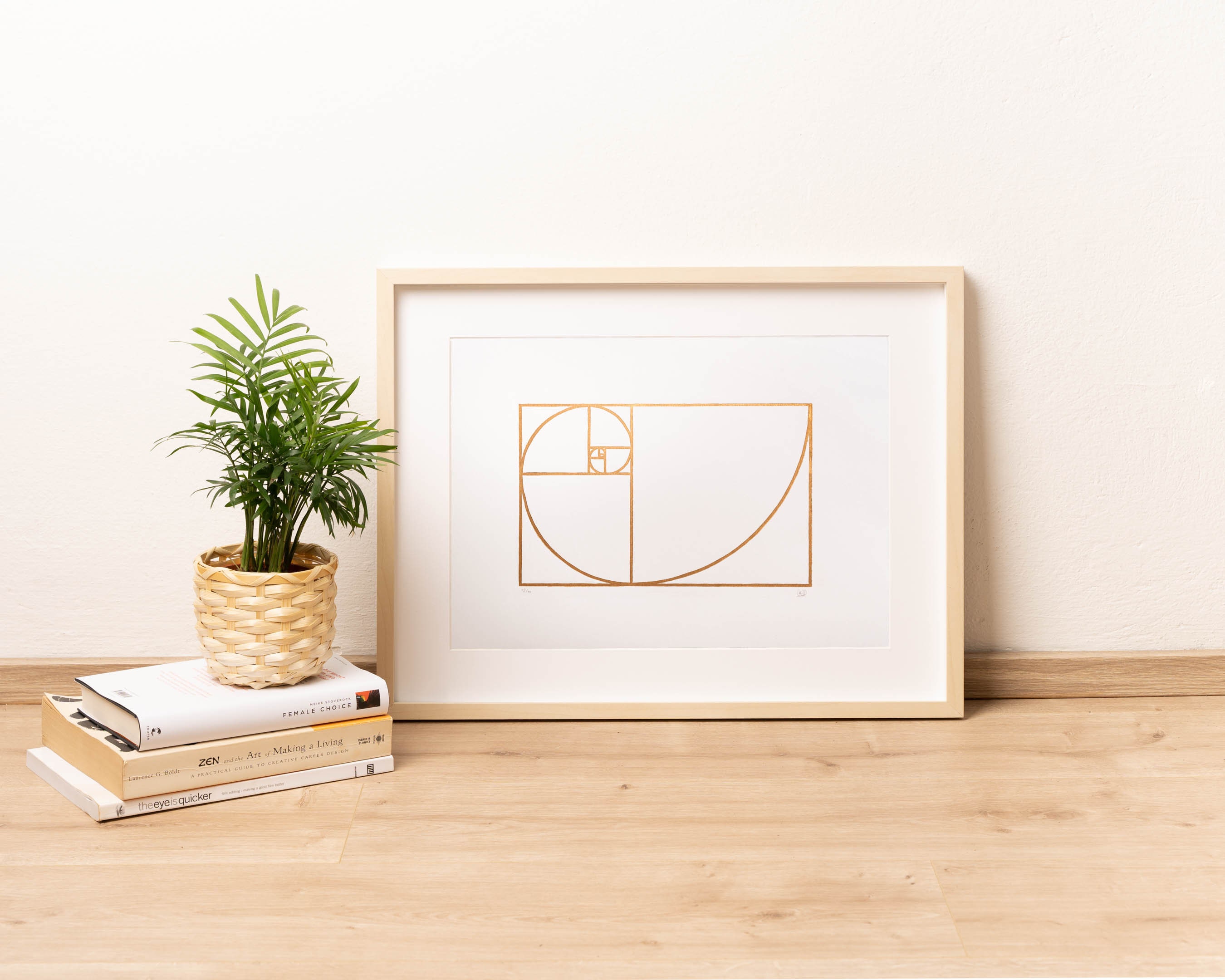 The Fibonacci Spiral Handcarved Linocut Print Black or - Etsy