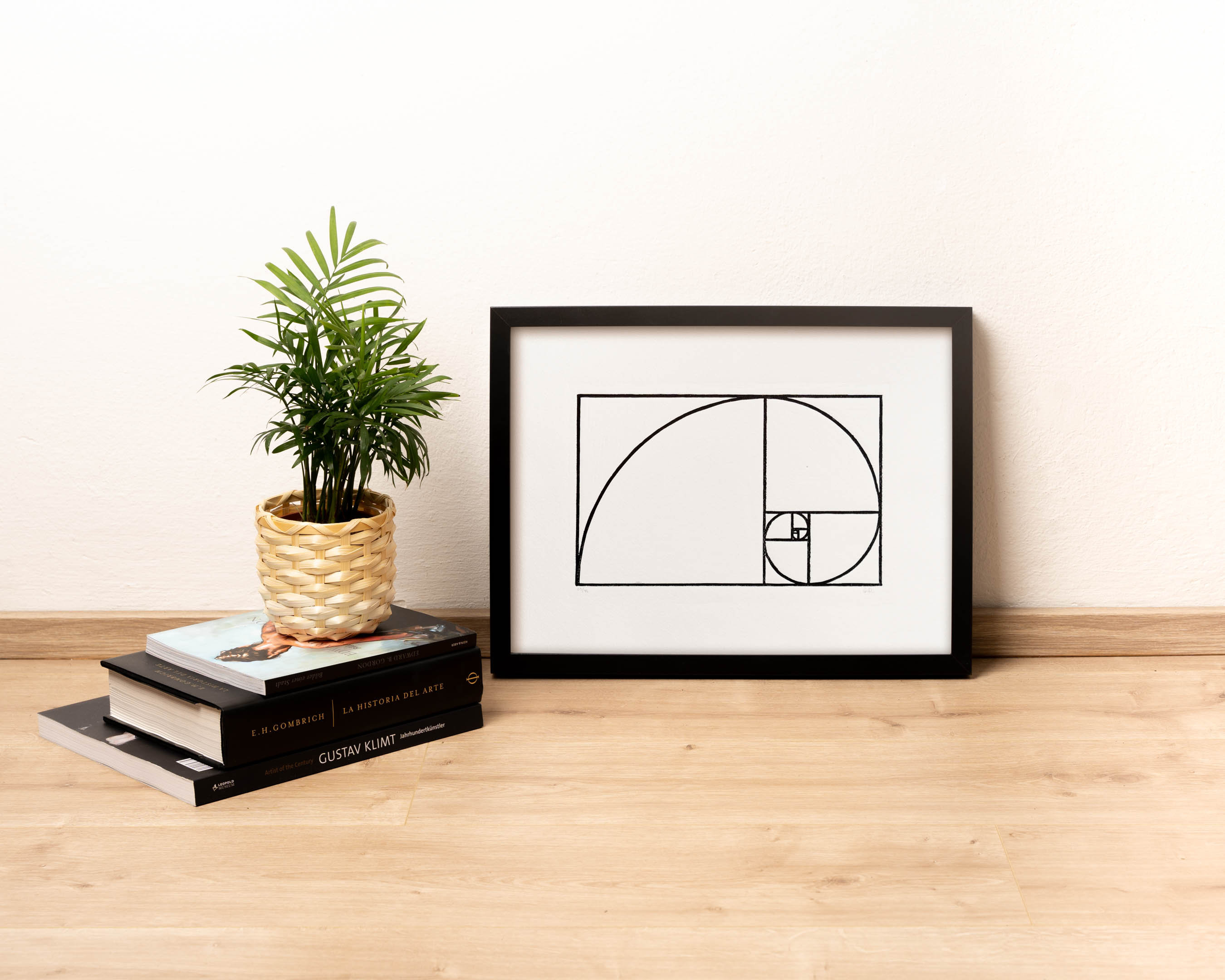 The Fibonacci Spiral Handcarved Linocut Print Black or | Etsy