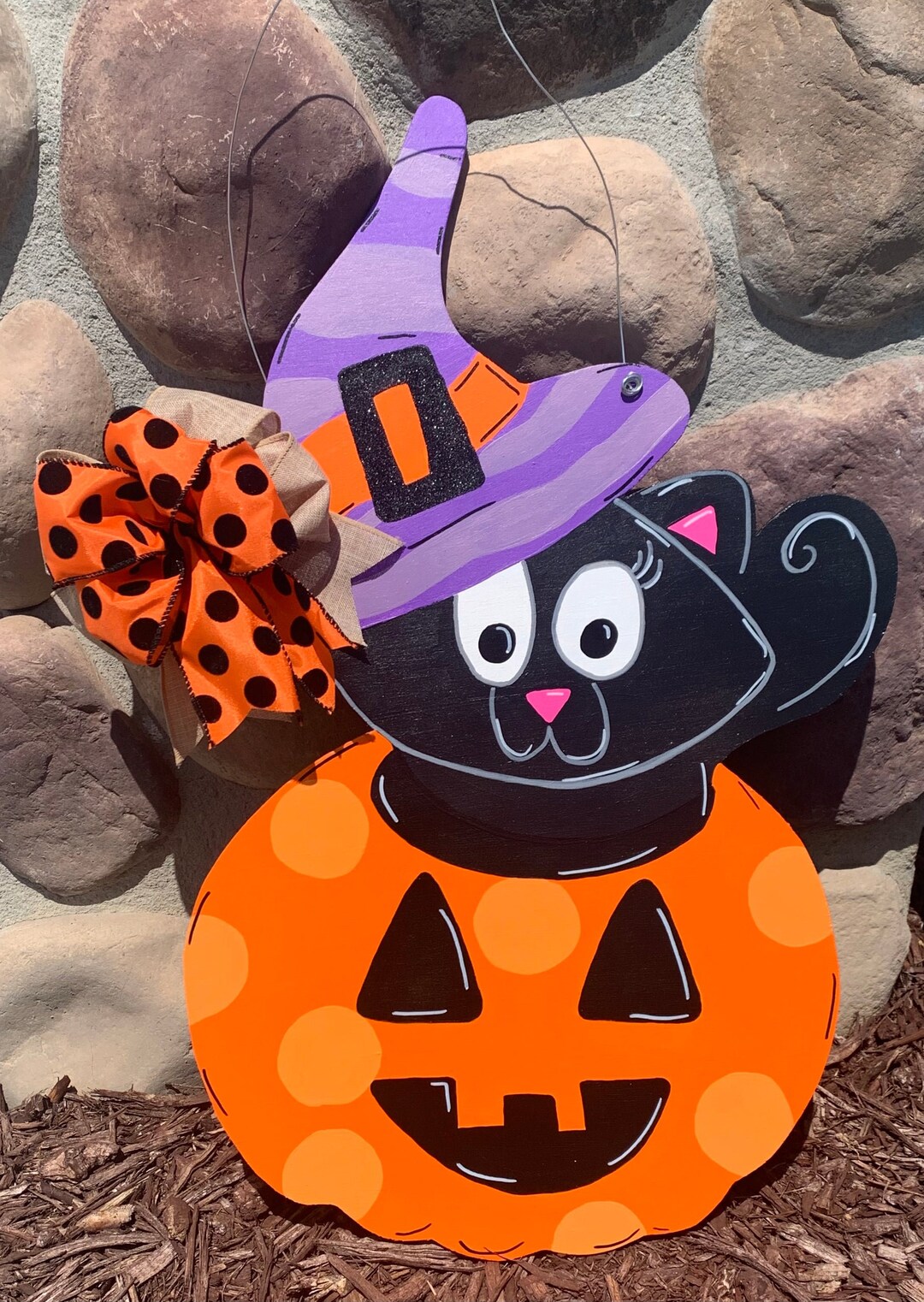 Halloween Cat Door Hanger, Jack-o-lantern Door Hanger, Witch Door ...