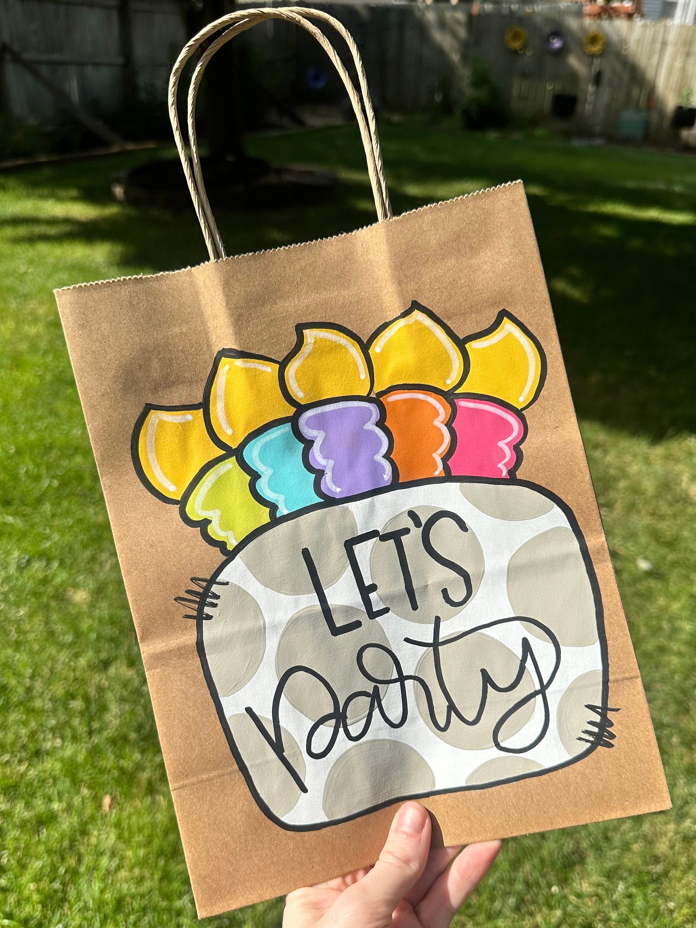 Birthday Gift Bag, Party Gift Bag, Personalized Gift Bag, Hand-painted ...