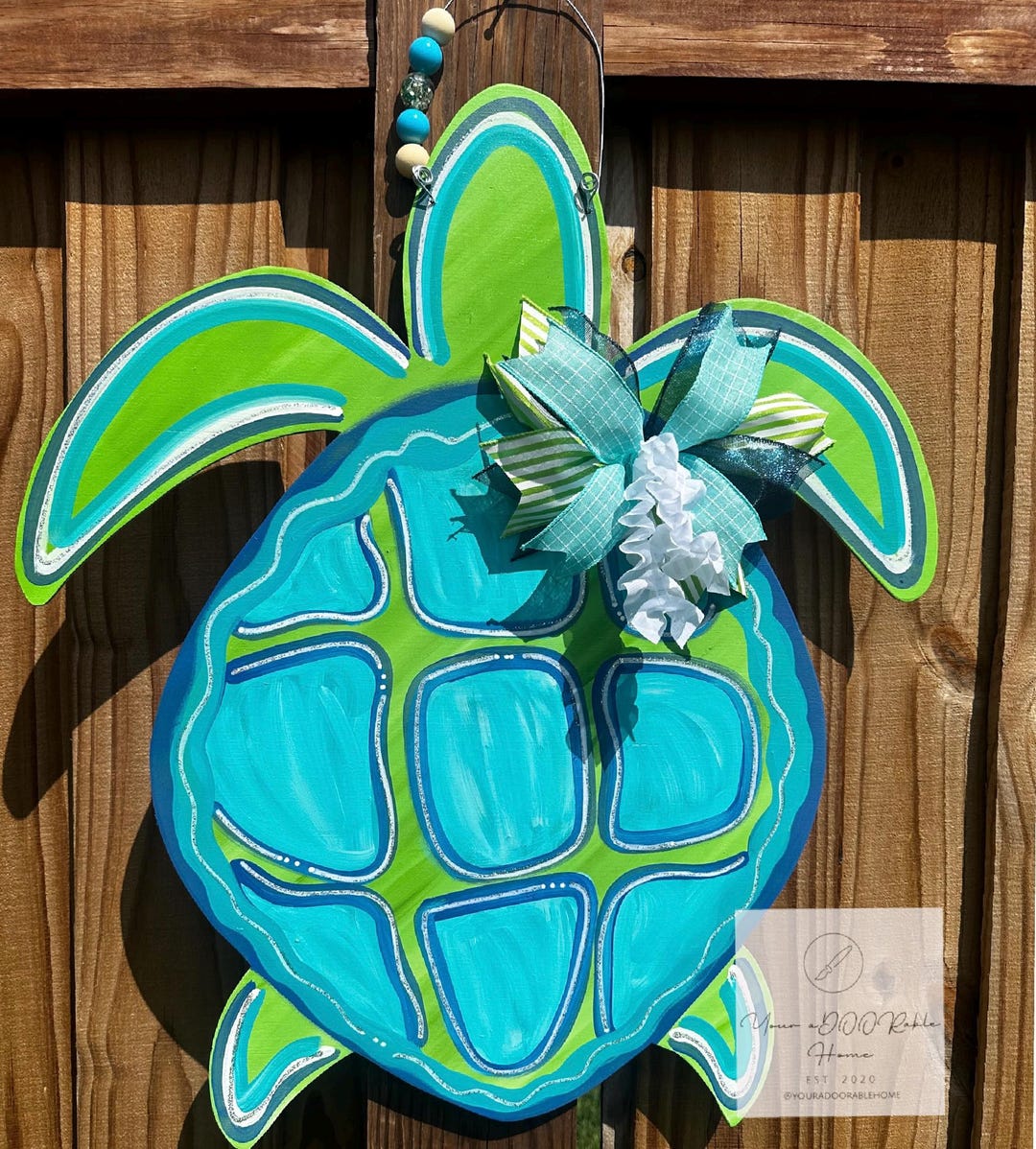 Sea Turtle Door Ocean Beach Door Hanger, Fish Door Hanger, Summer Door ...
