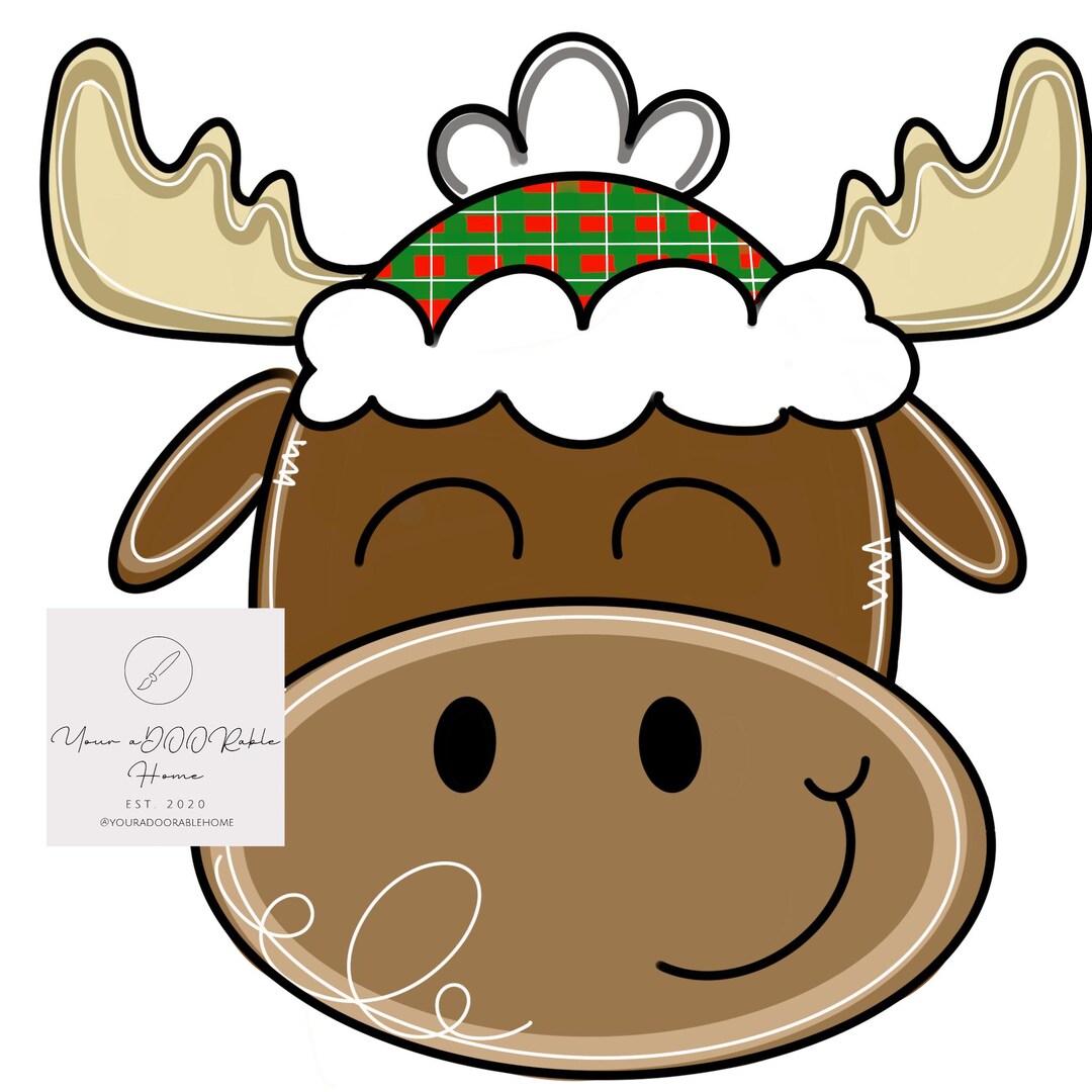 TEMPLATE: Winter Moose Template, Christmas Door Hanger Template ...
